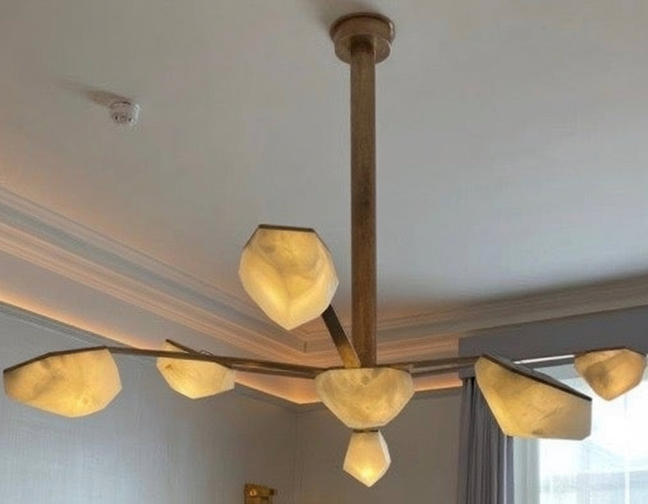 Illuminate Your Home with Elegant Alabaster Stone Light | Expertly Crafted